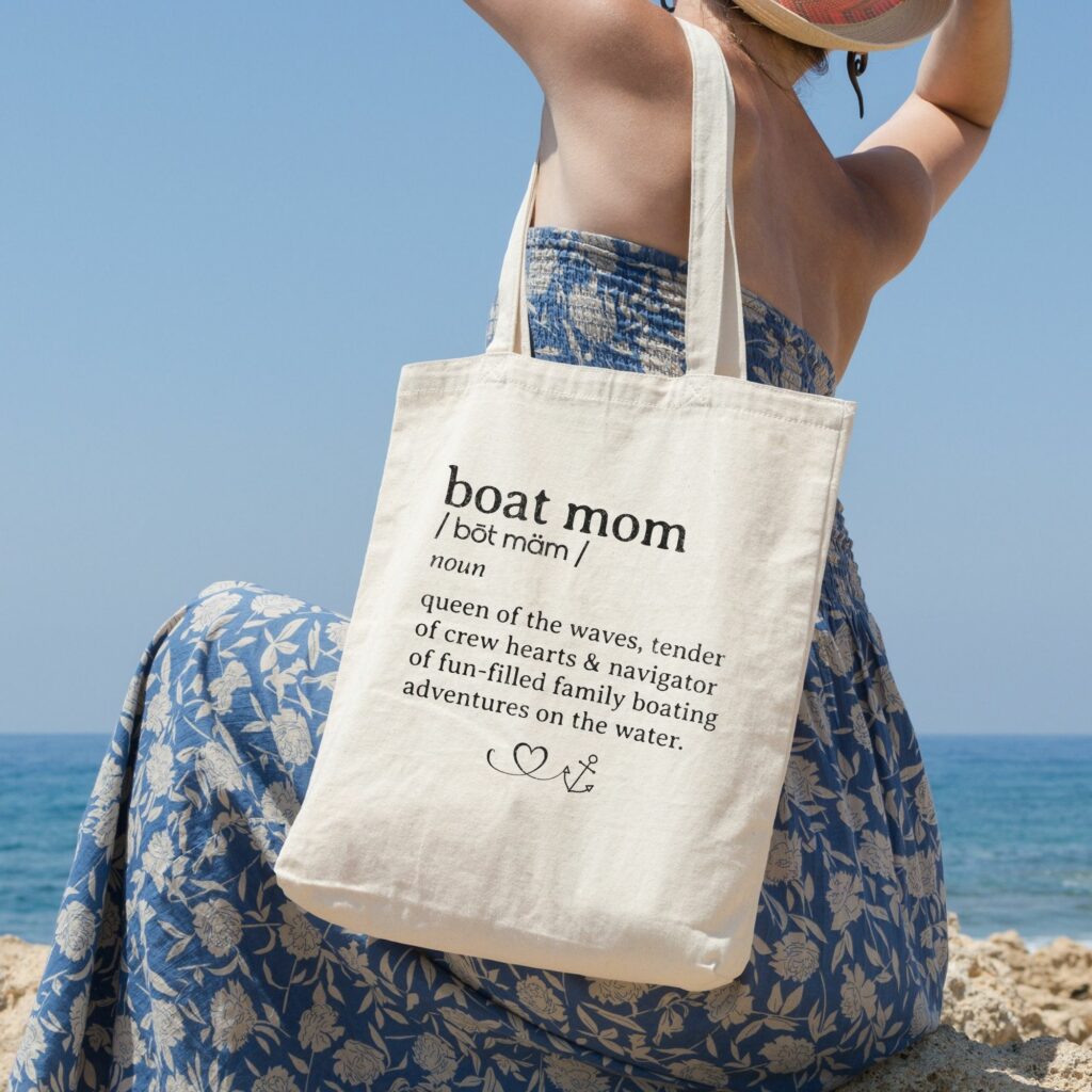 Boat Mom Definition Canvas Tote Bag - My Boat Life